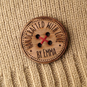 Large Wooden Buttons, Personalized Buttons for Knitted and Crocheted ...