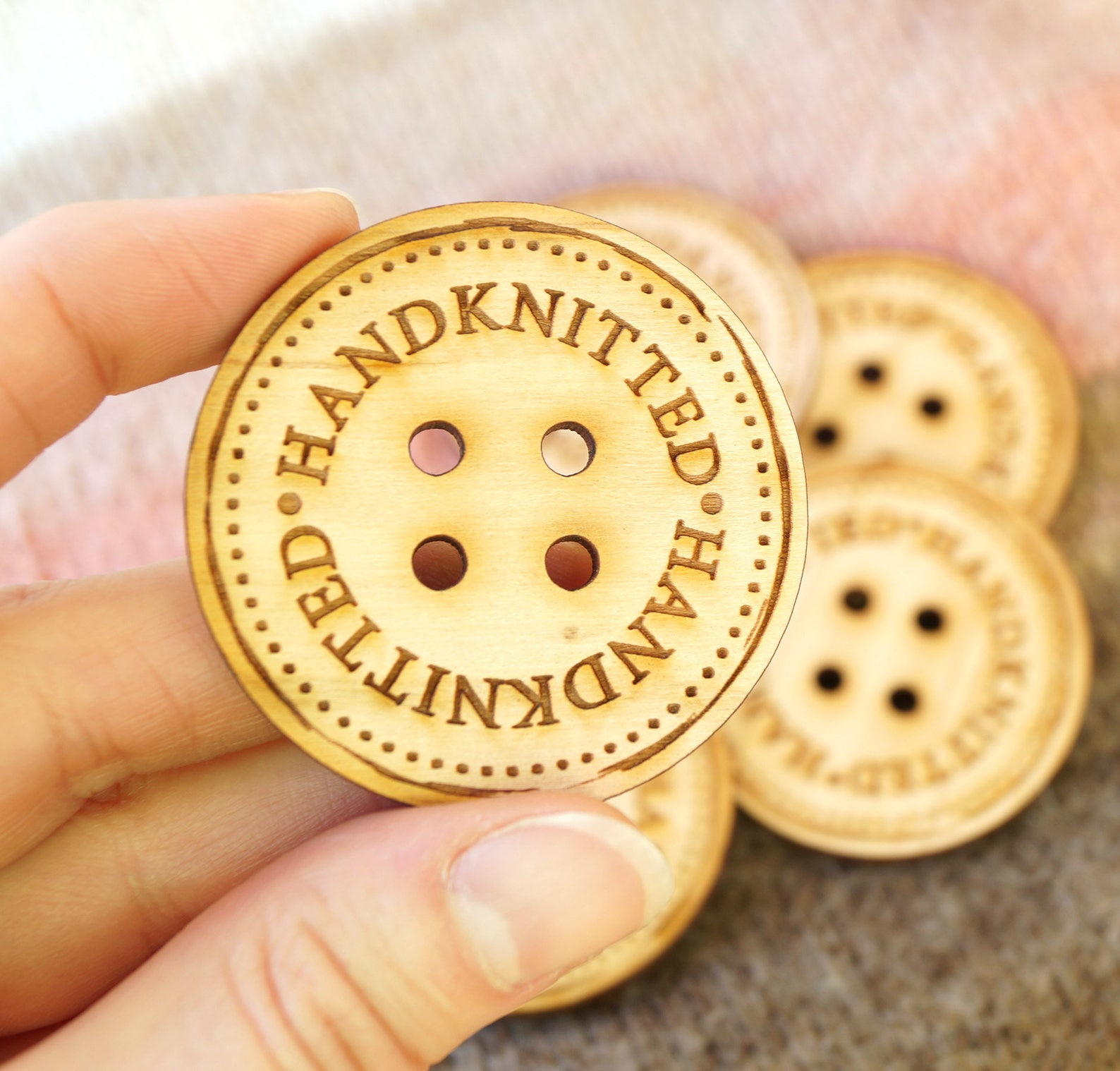 Wooden buttons personalized buttons for knitted and crocheted | Etsy