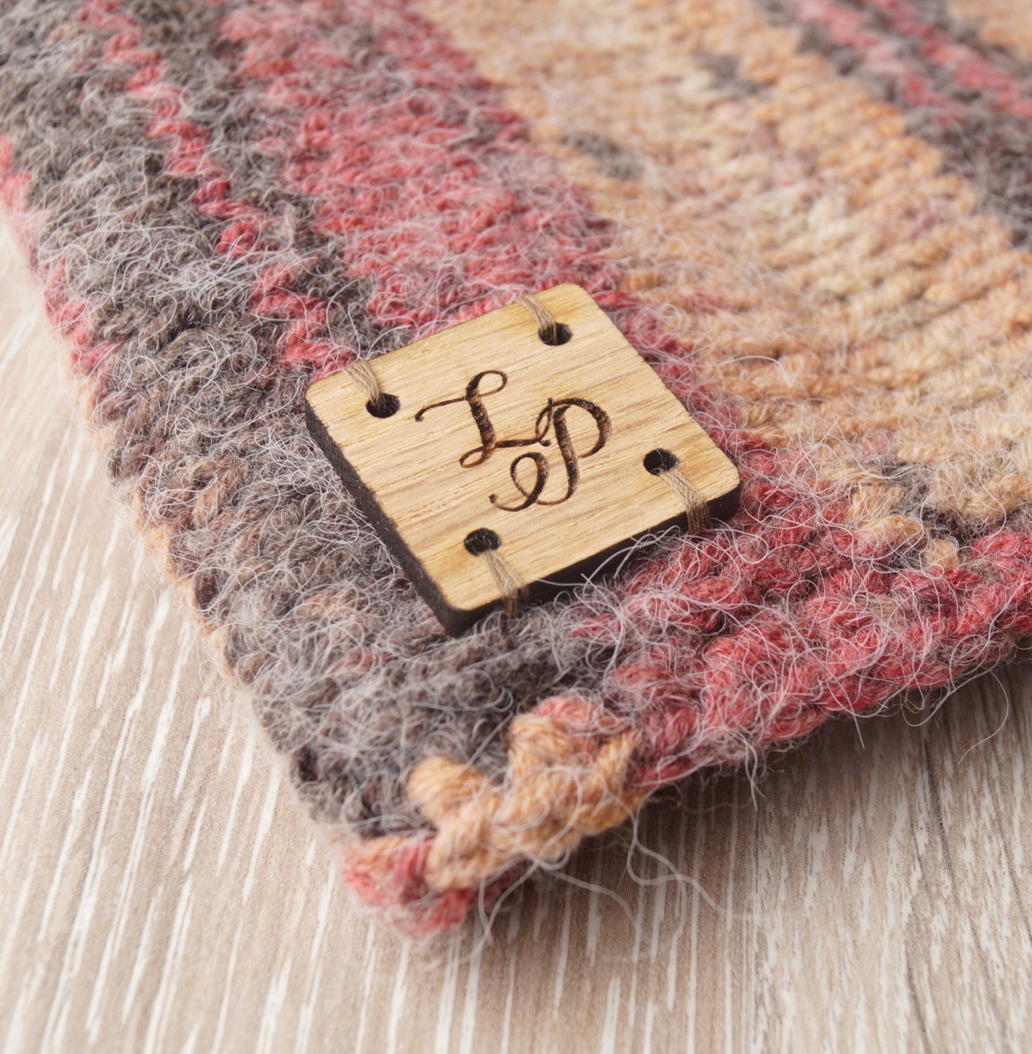Custom wooden logo labels engraved solid wood label tags sew | Etsy