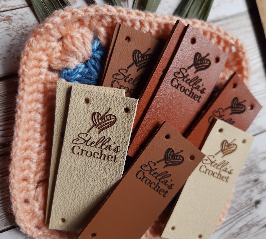 Leather Labels for Knitting - Custom Labels for Crochet - Foldable ...