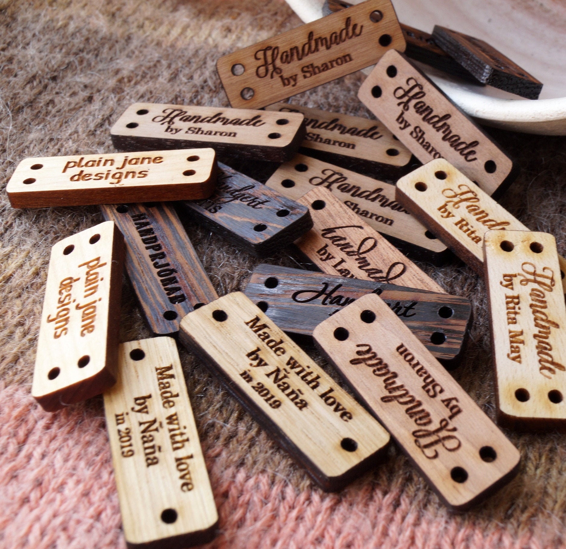 Craft Supplies & Tools Sewing & Fiber wooden labels 25 wood tags ...