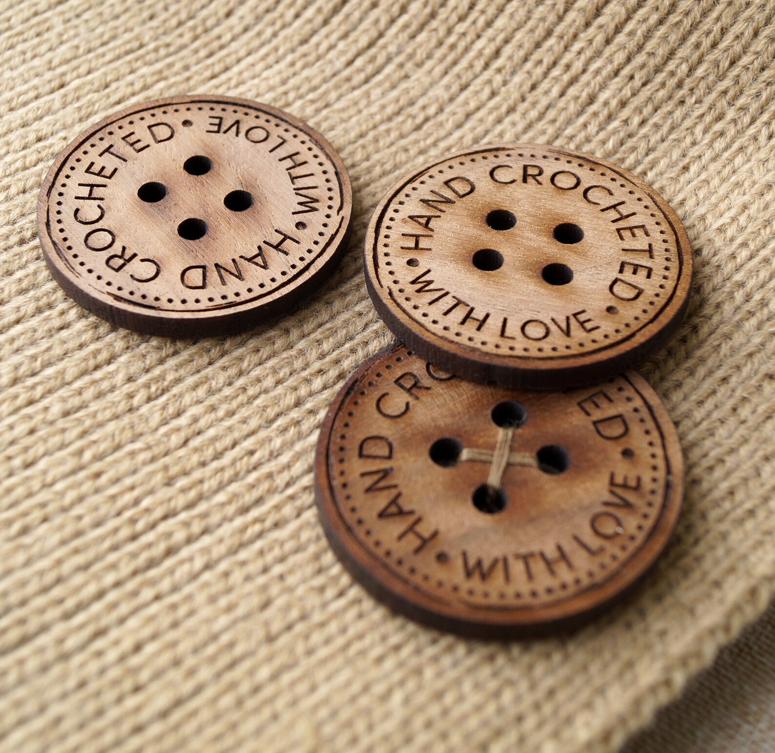 Wooden Button Custom Made Wooden Button for Knitted and | Etsy