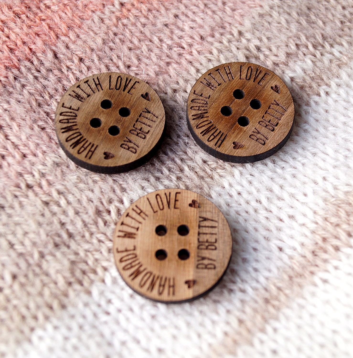 Custom Wooden Buttons Personalized With Your Text or Logo, Personalized ...
