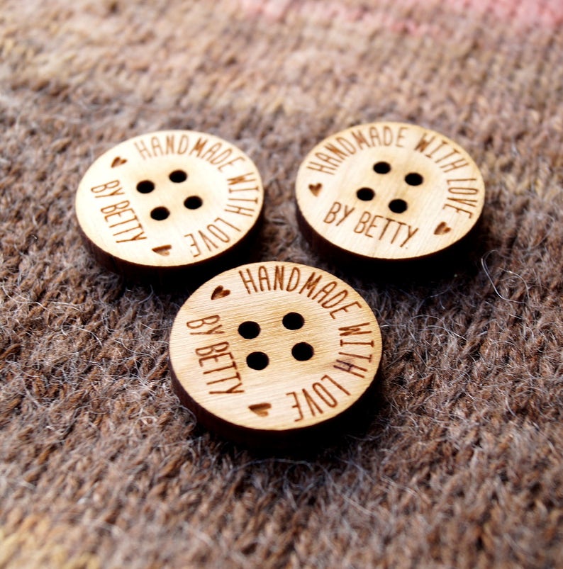 Wooden Busttons, Custom Made Wood Buttons, Engraved Buttons With Your ...