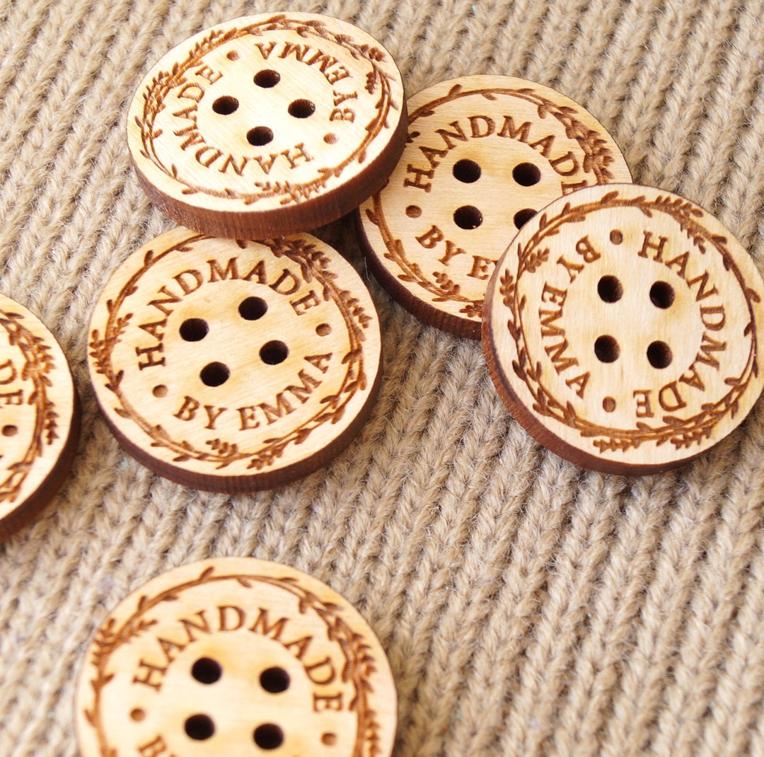 Labels for Handmade Items.custom Wooden Buttons for Knitting and ...