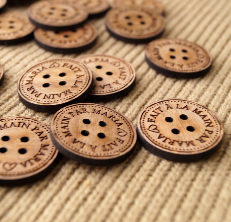 Product Labels Personalized Wooden Buttons Custom Made - Etsy