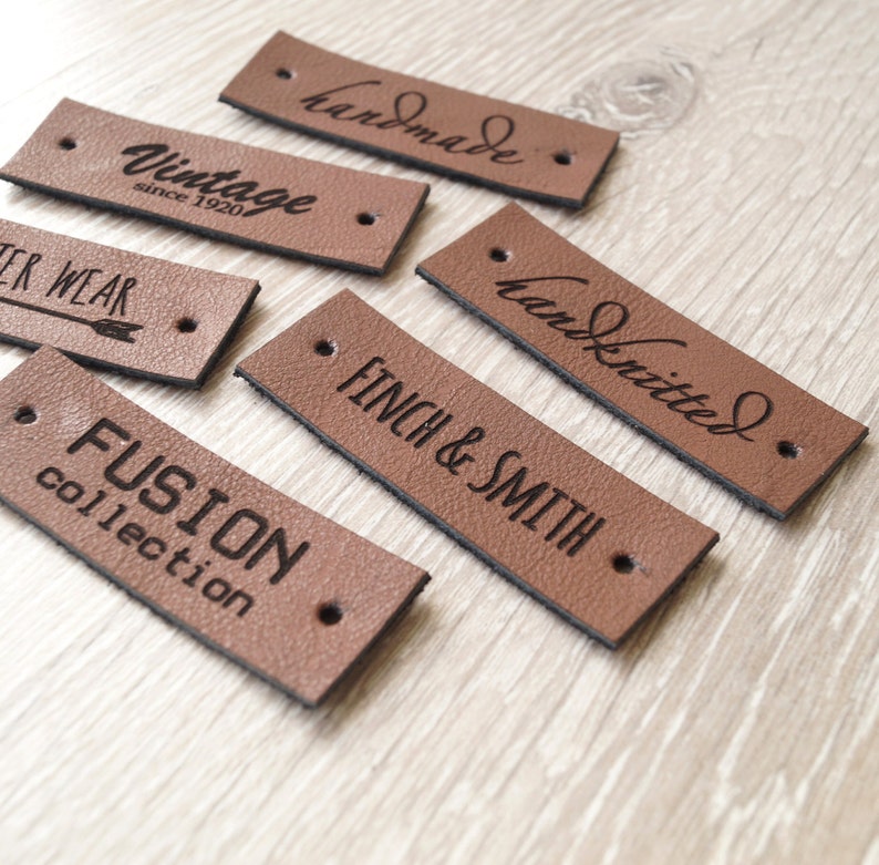 Custom Made Engraved Leather Labels Care Labels Personalized - Etsy