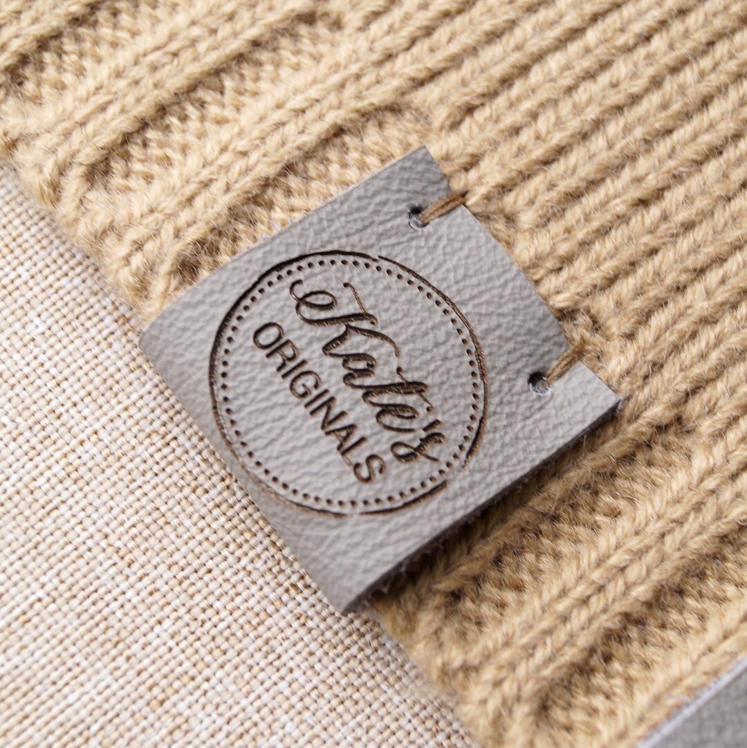 Center Fold Leather Labels Custom Folding Labels Personalized Logo ...