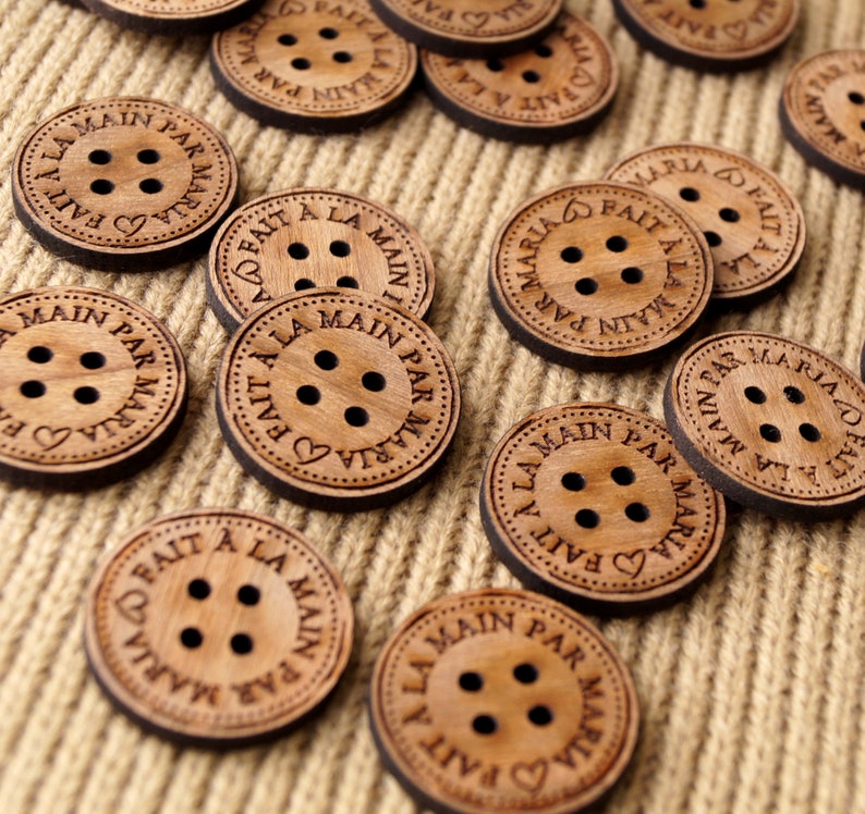 Product labels personalized wooden buttons custom made | Etsy