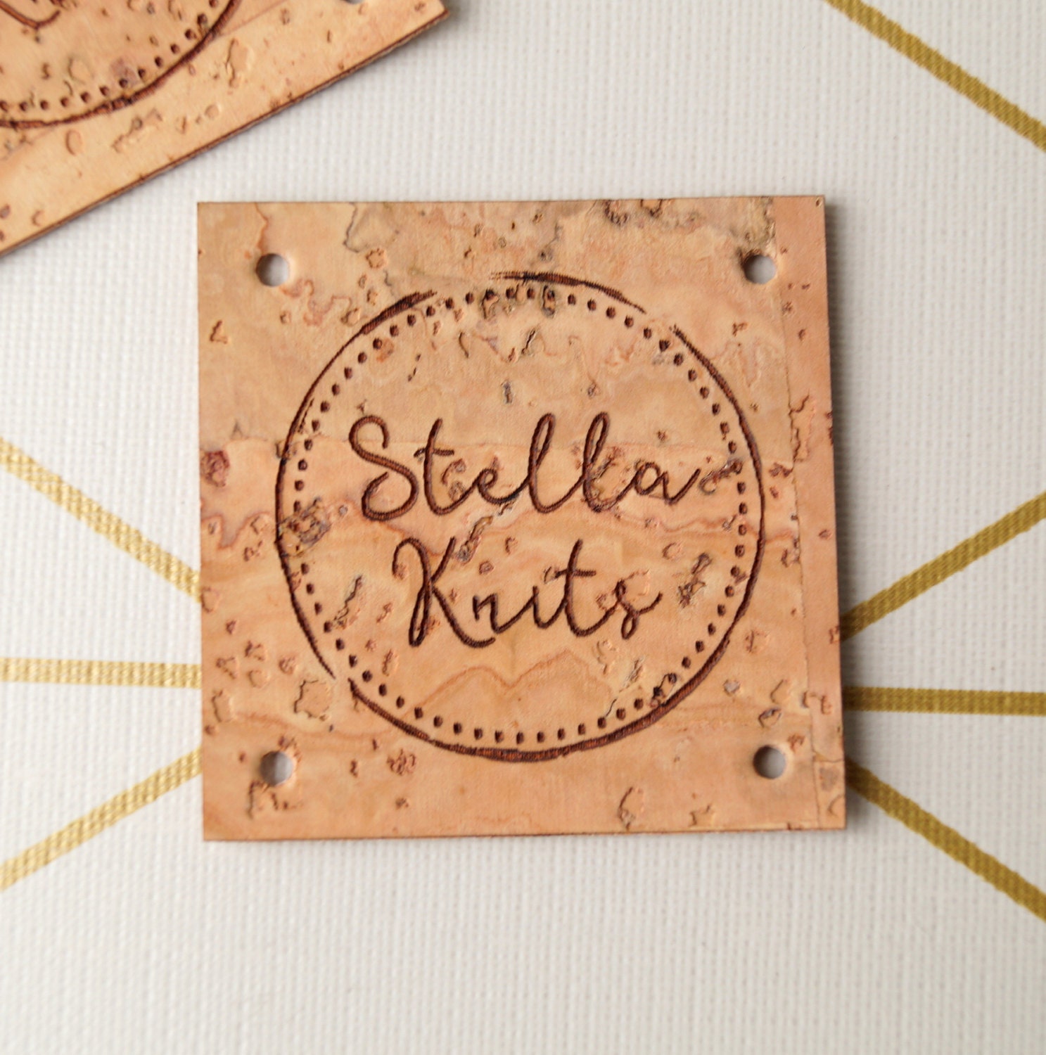 Cork leather labels custom sew on labels leather logo label | Etsy