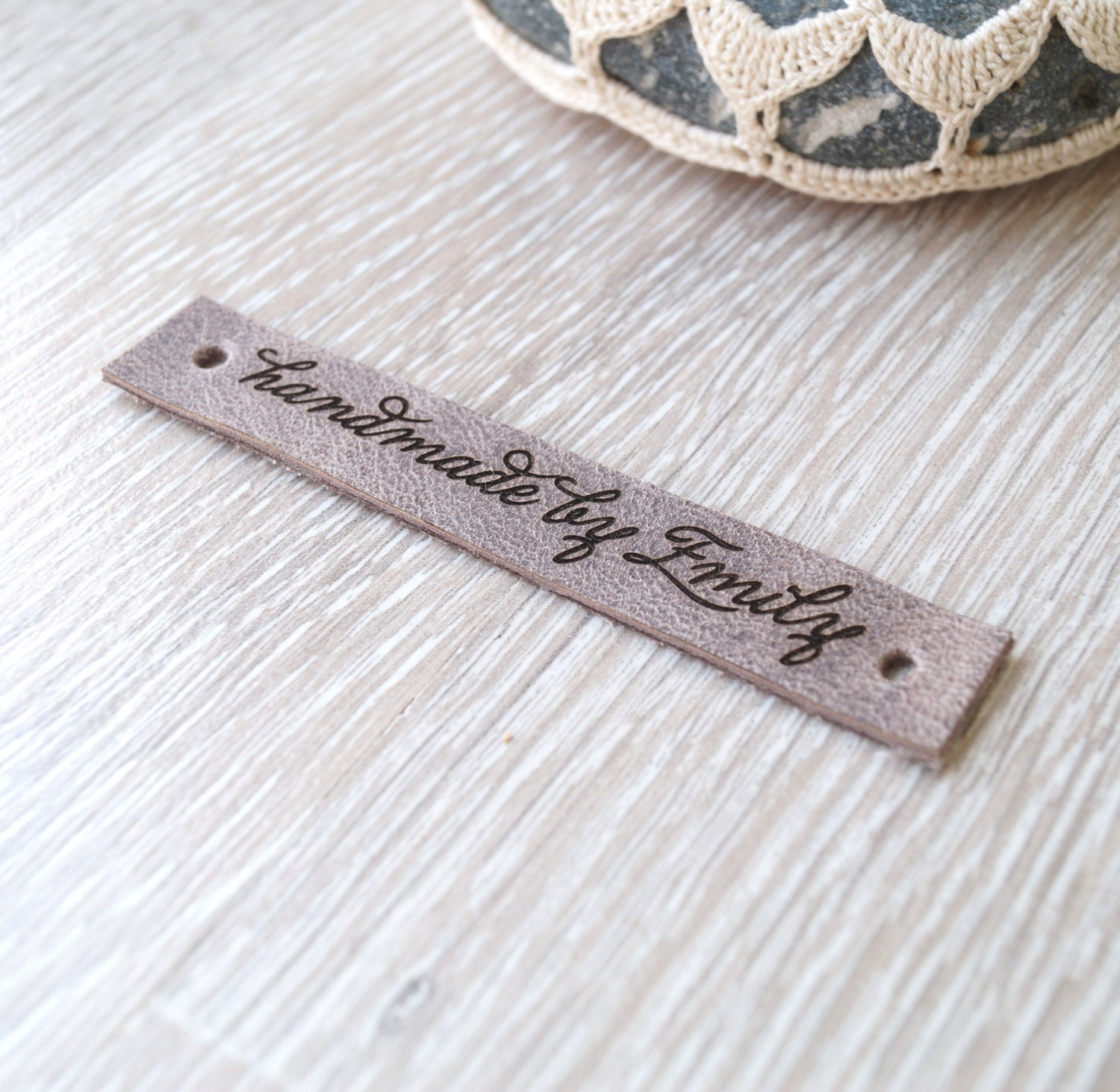 Handmade by Leather Labels Personalized Clothing Labels Real | Etsy