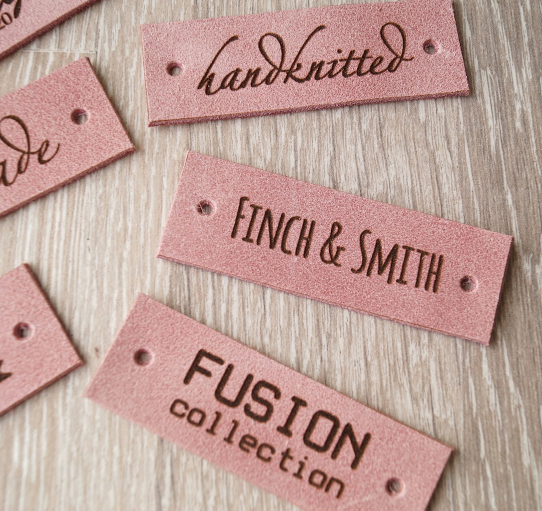 Personalized Engraved Leather Labels, Custom Labels, Leather Tags, Care ...