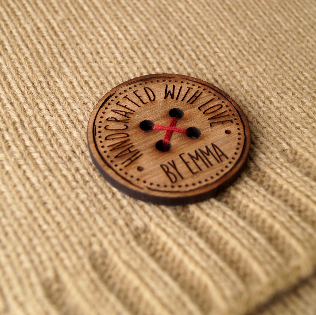 Labels for Handmade Items, Buttons for Handmade Items, Custom Wooden ...