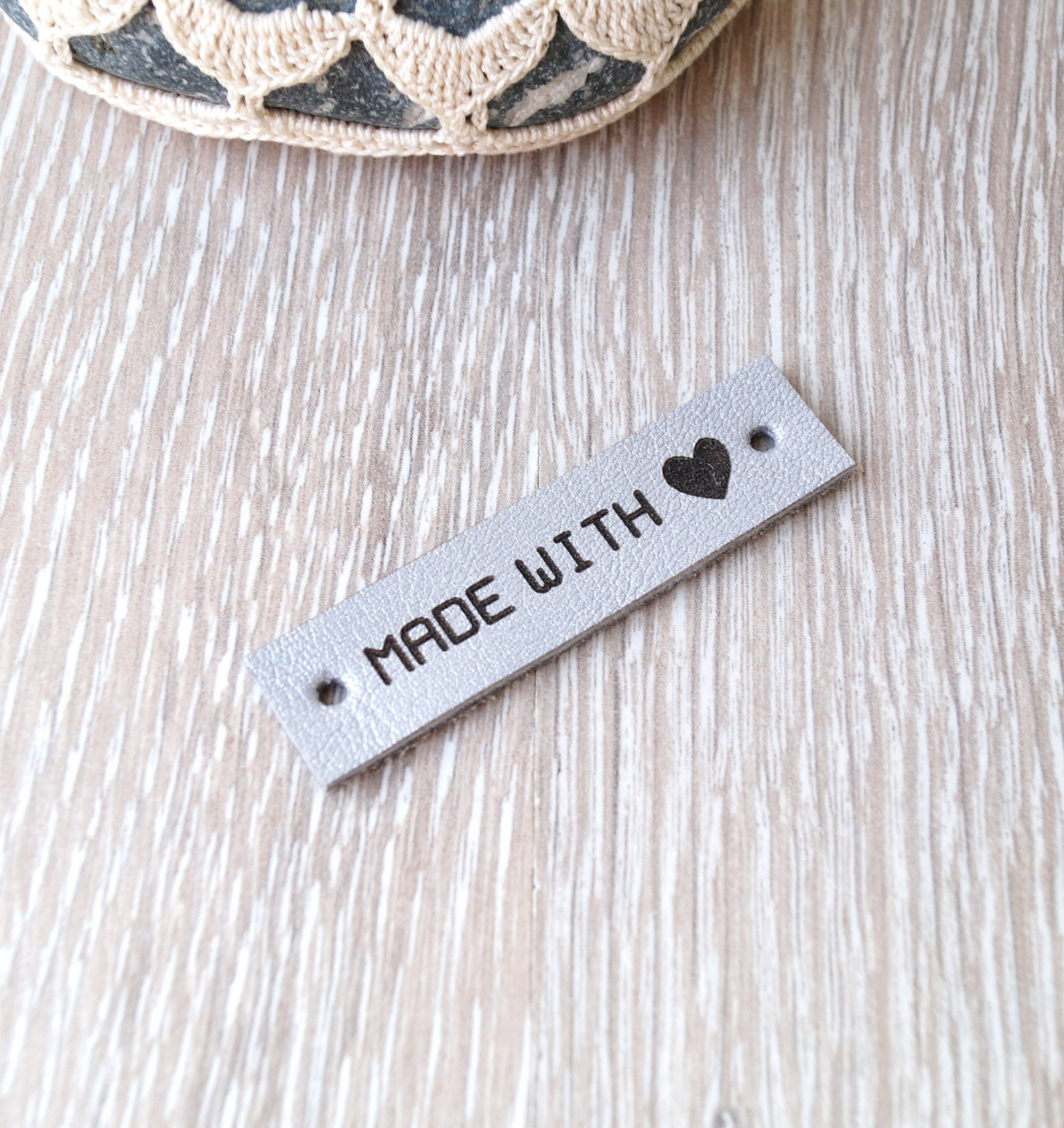 Made With Love Leather Labels Custom Labels Personalized - Etsy