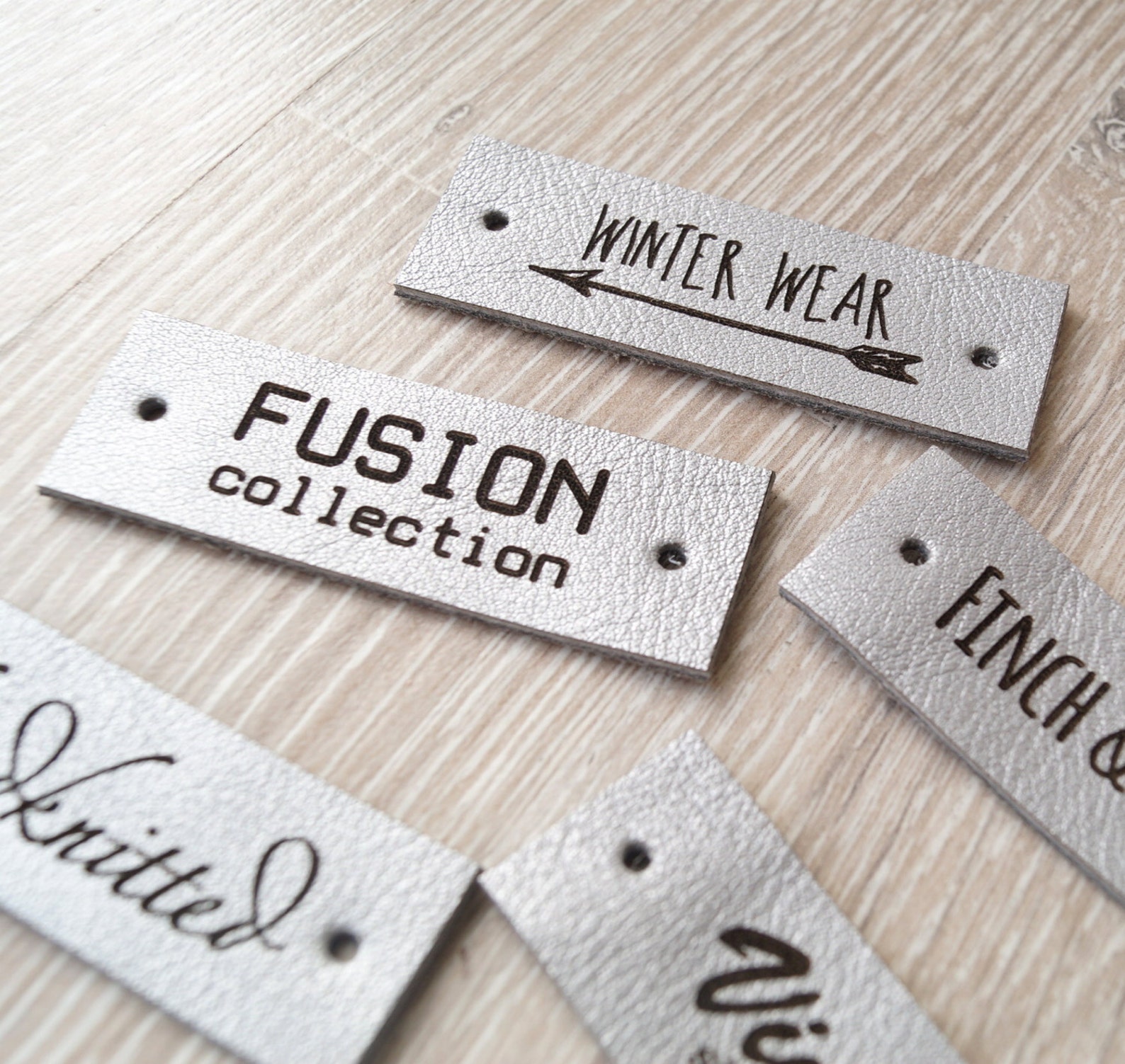 Custom Engraved Leather Labels Care Labels Personalized Real | Etsy