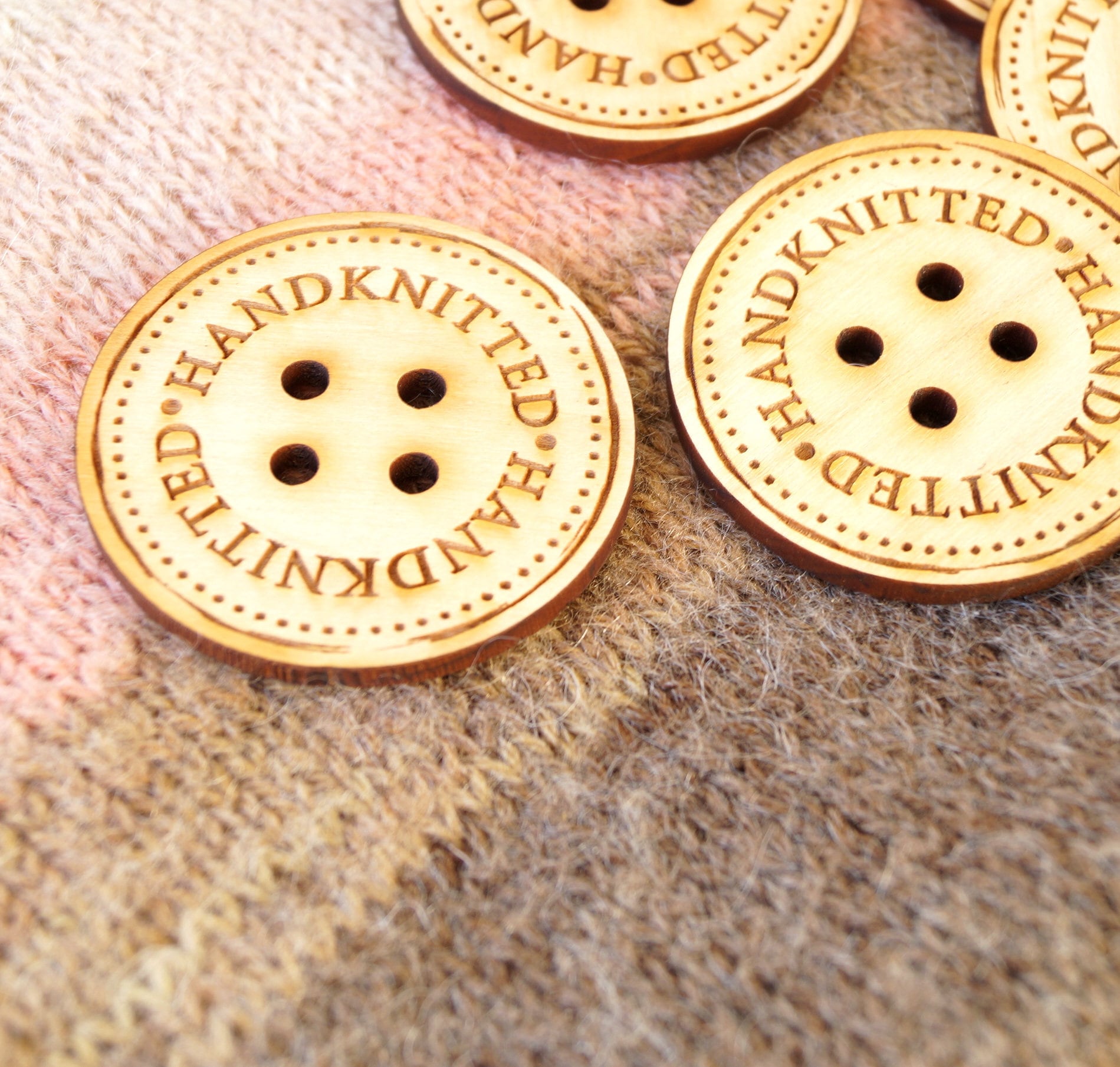 Wooden Buttons Personalized Buttons for Knitted and Crocheted - Etsy