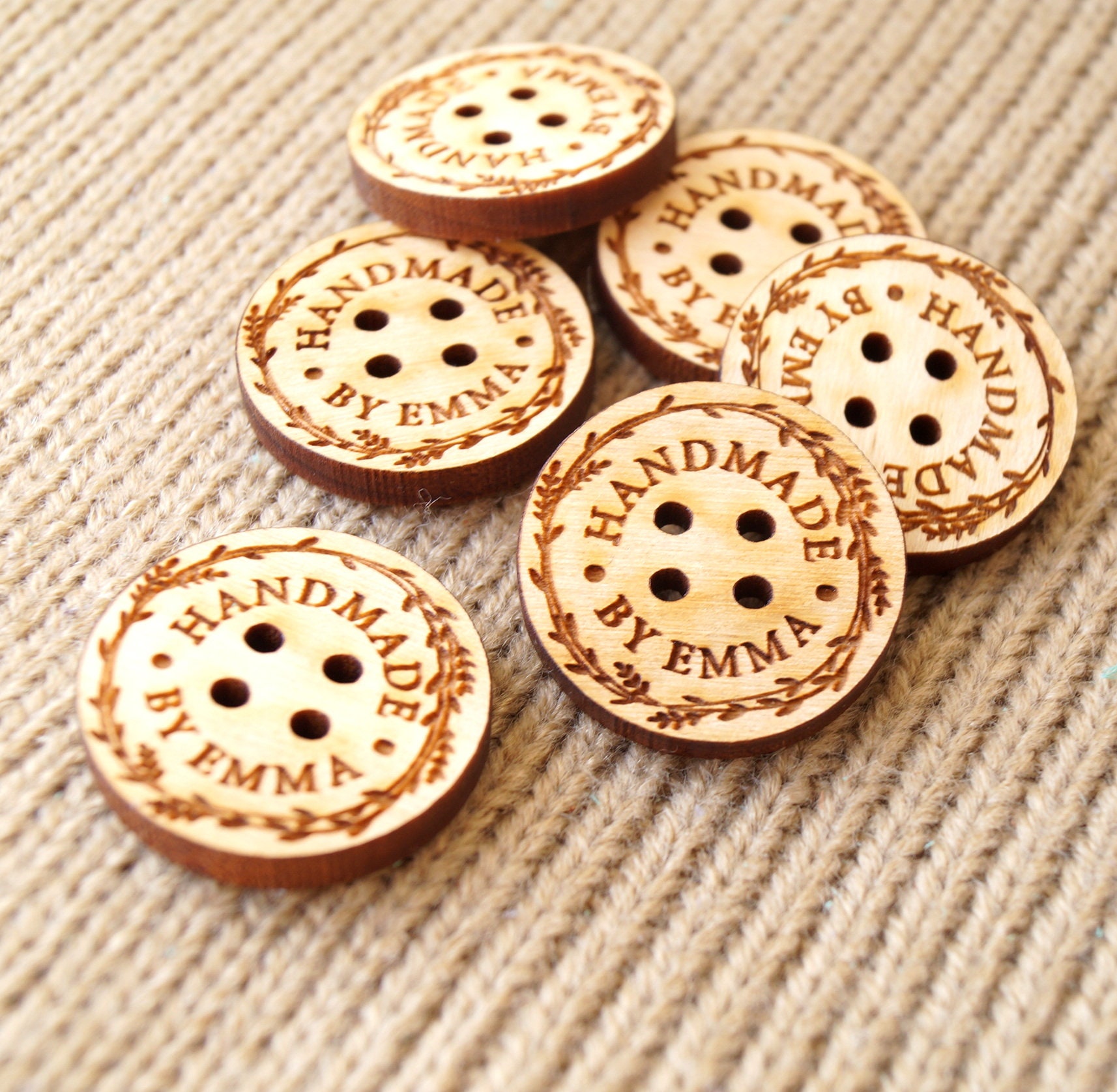Labels for Handmade Items.custom Wooden Buttons for Knitting - Etsy