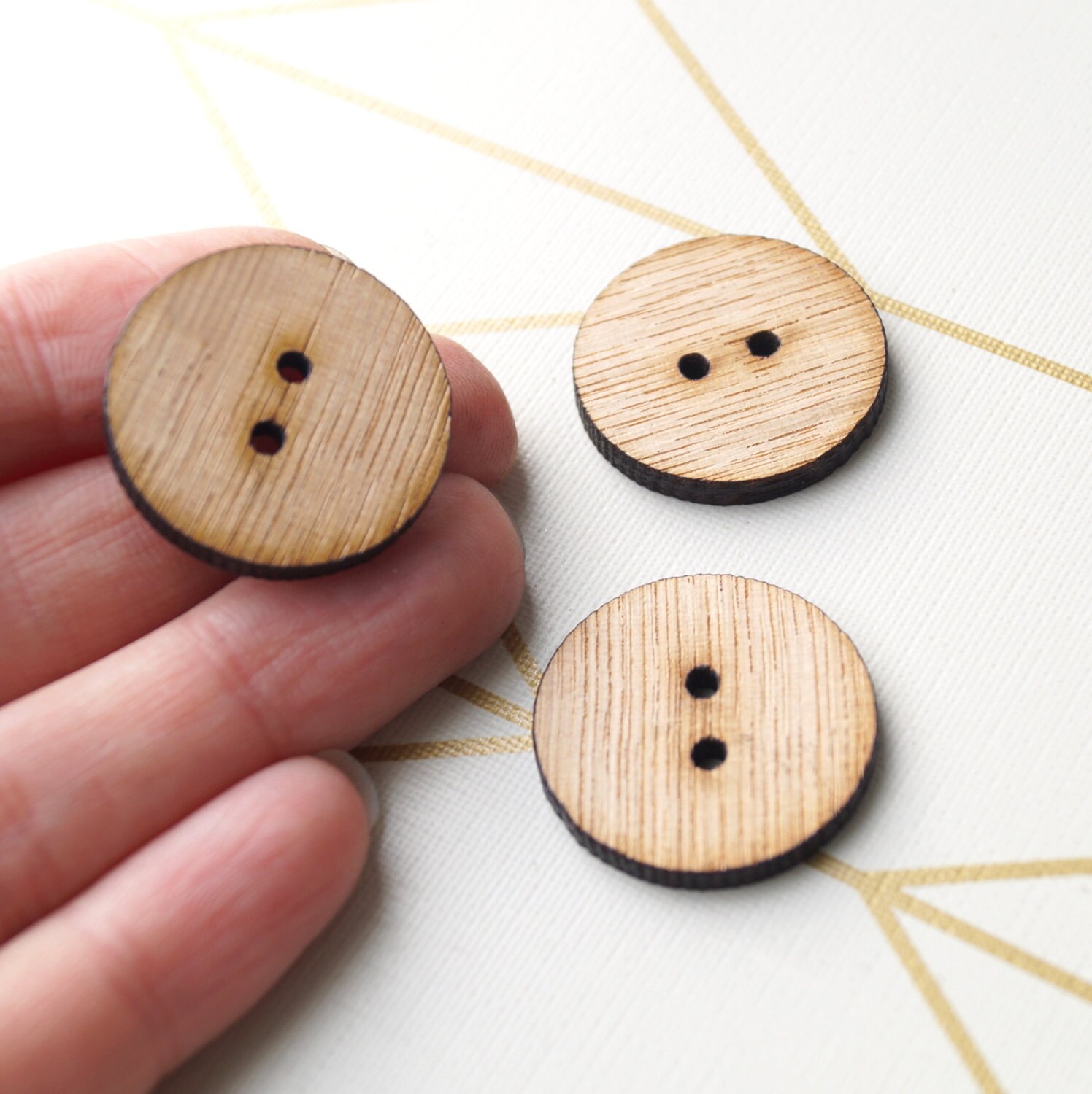Wooden Buttons Round Solid Wood Buttons Wooden Buttons for - Etsy