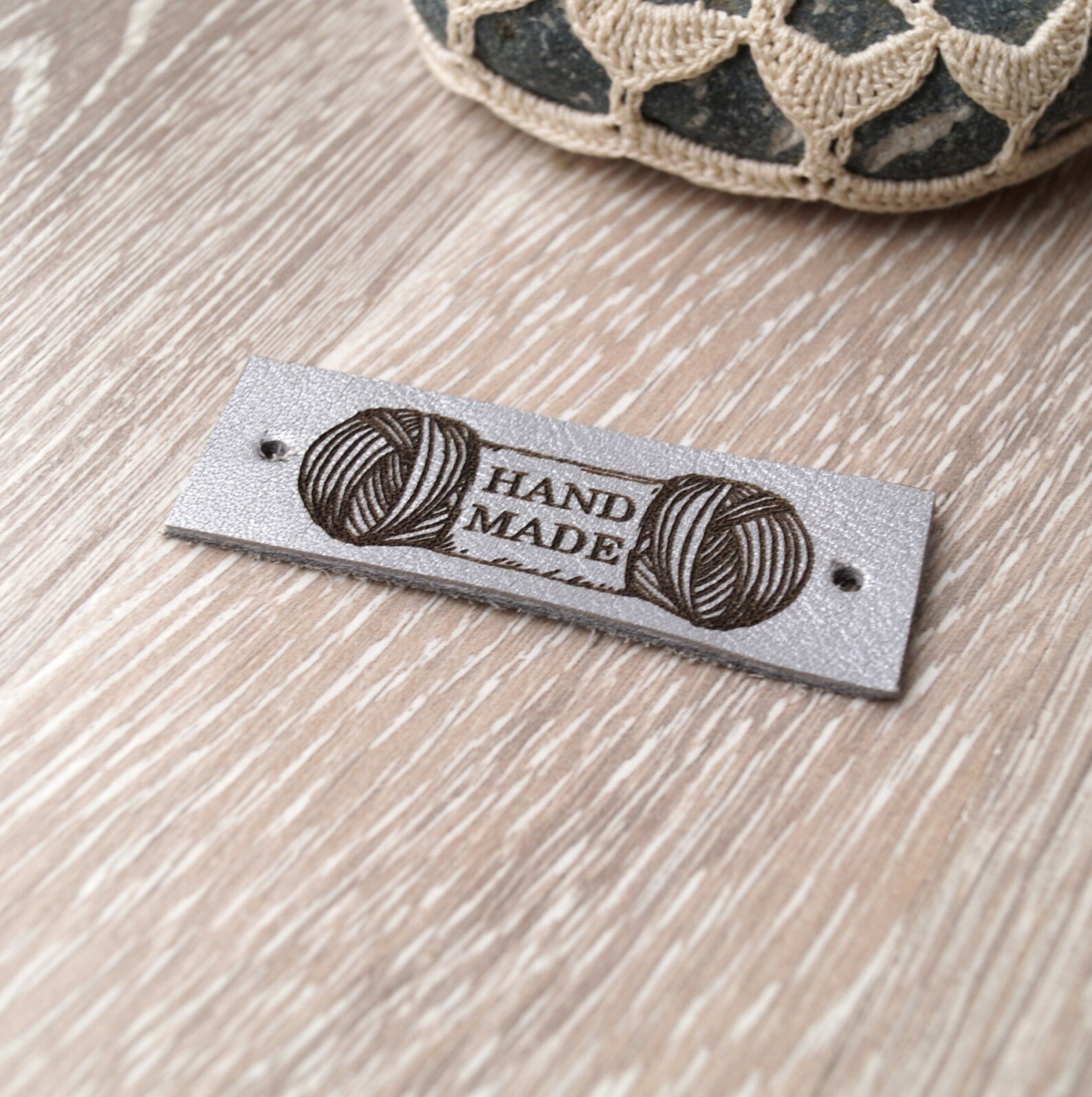 Leather Knitting Labels, Custom Handmade Labels, Personalized Leather ...
