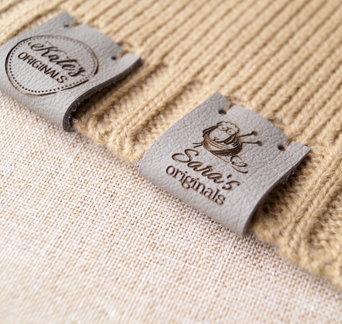 Center Fold Leather Labels Custom Folding Labels Personalized - Etsy