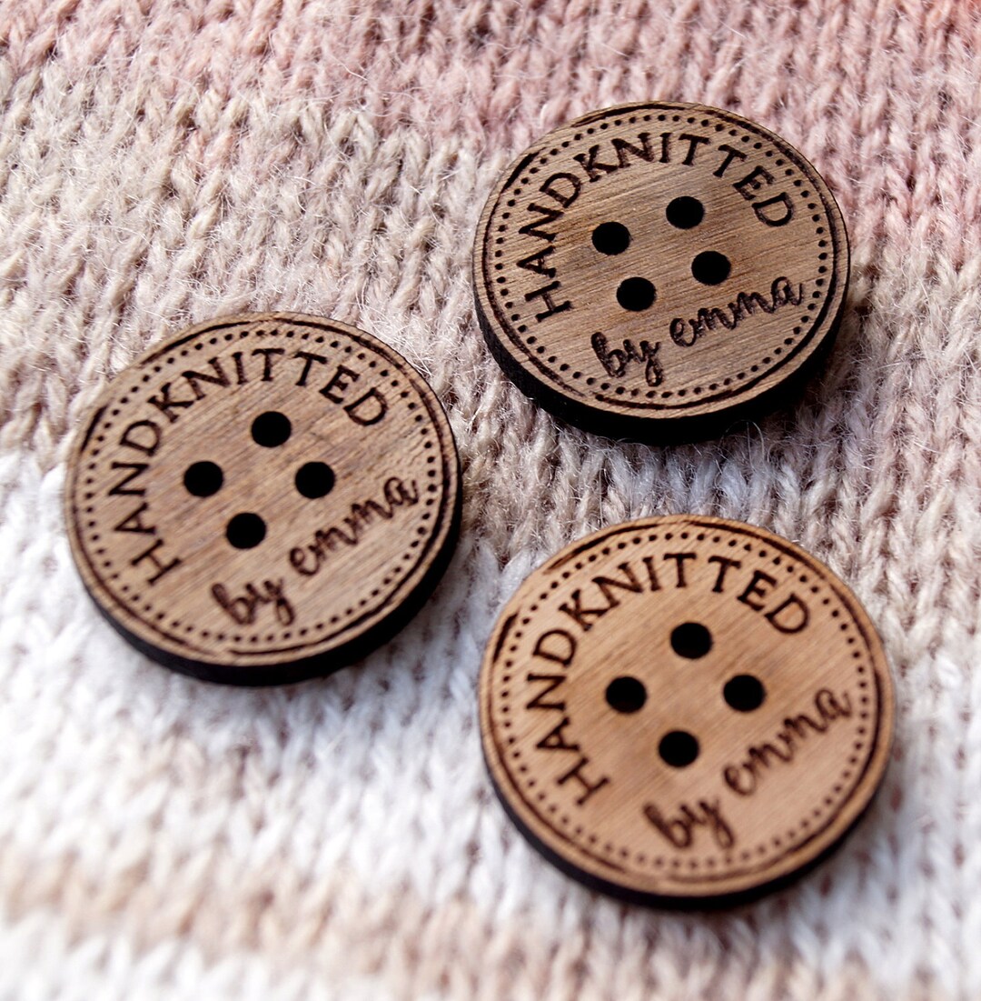 Personalized Wooden Buttons for Knitting or Crochet Products, Laser ...