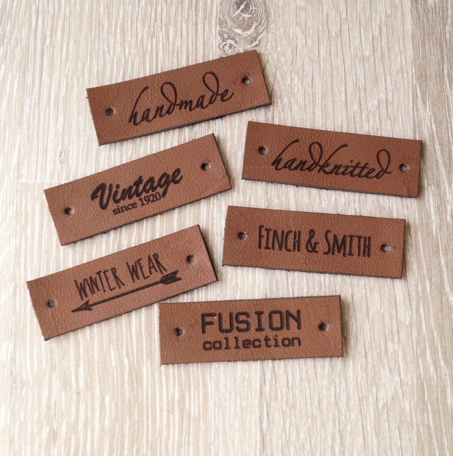 Custom Made Engraved Leather Labels Care Labels Personalized - Etsy
