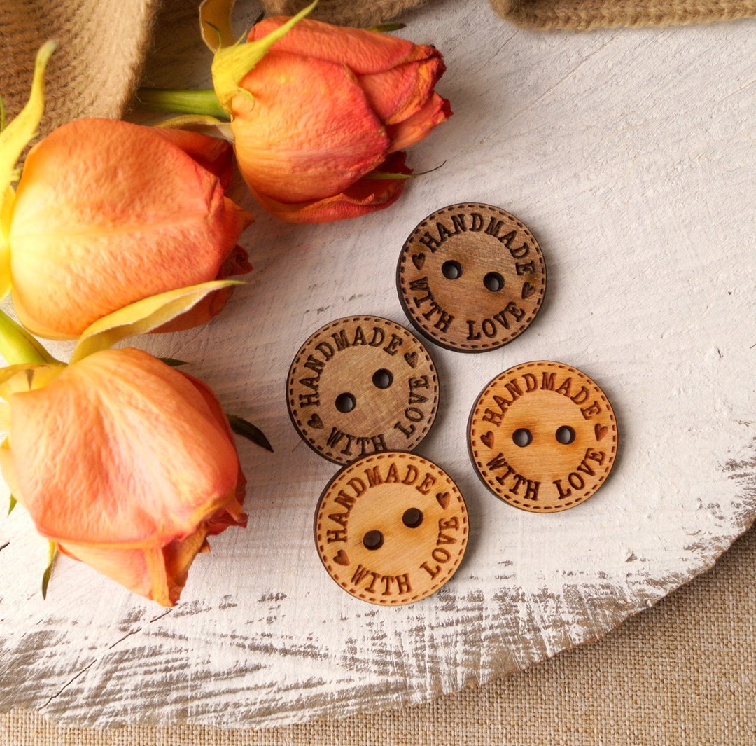 Personalized Buttons for Knitting and Crochet, Wooden Buttons, Your ...