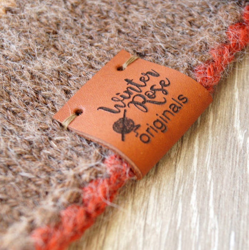 Center fold leather labels Custom folding labels Personalized | Etsy