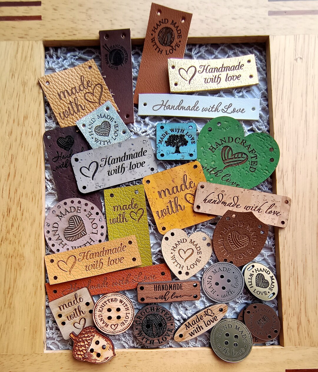 Labels for Handmade Items Mixed Sample Set of Genuine Leather Labels ...