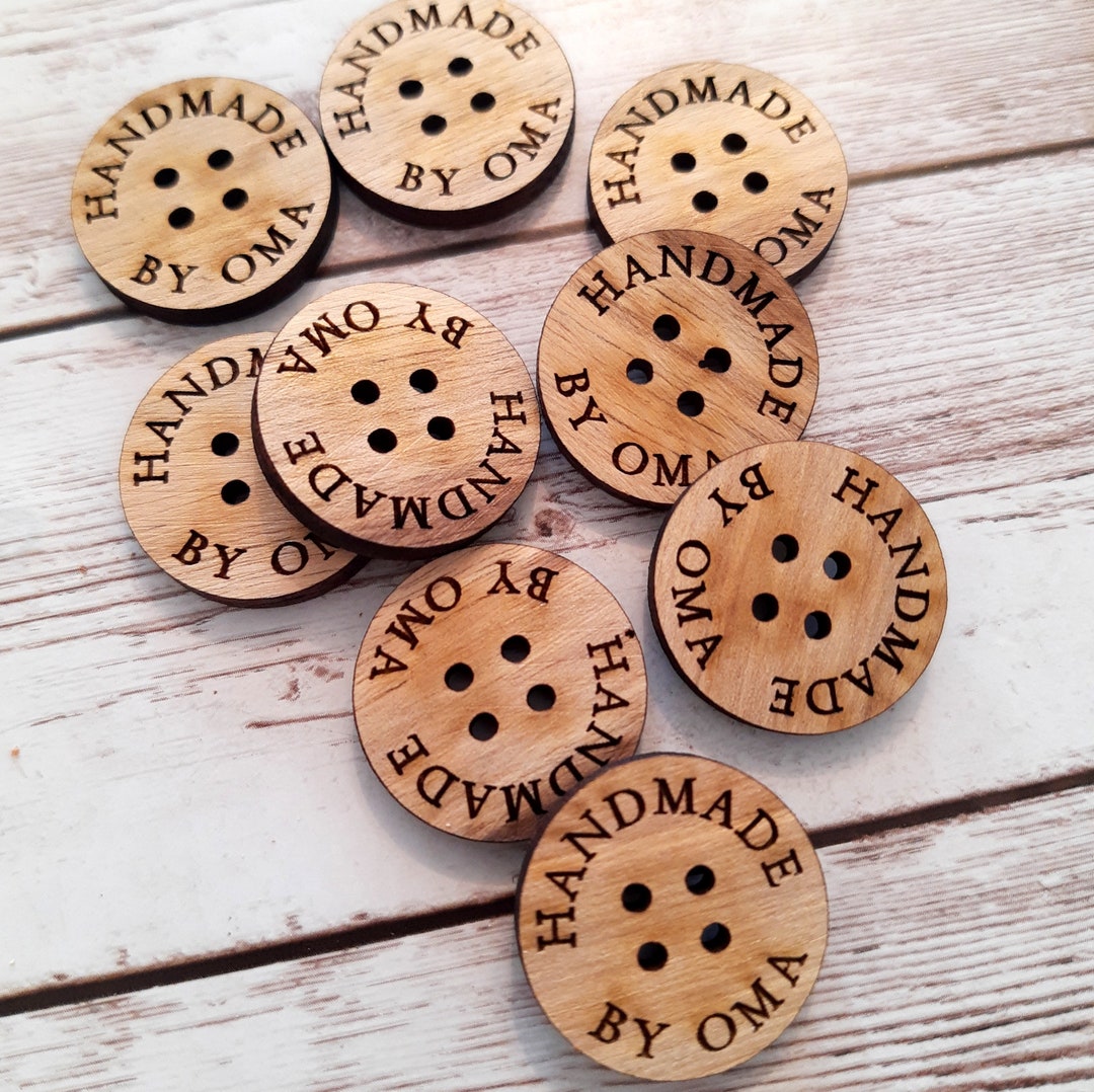 Wooden Buttons - Personalized Real Wood Buttons With Custom Text ...