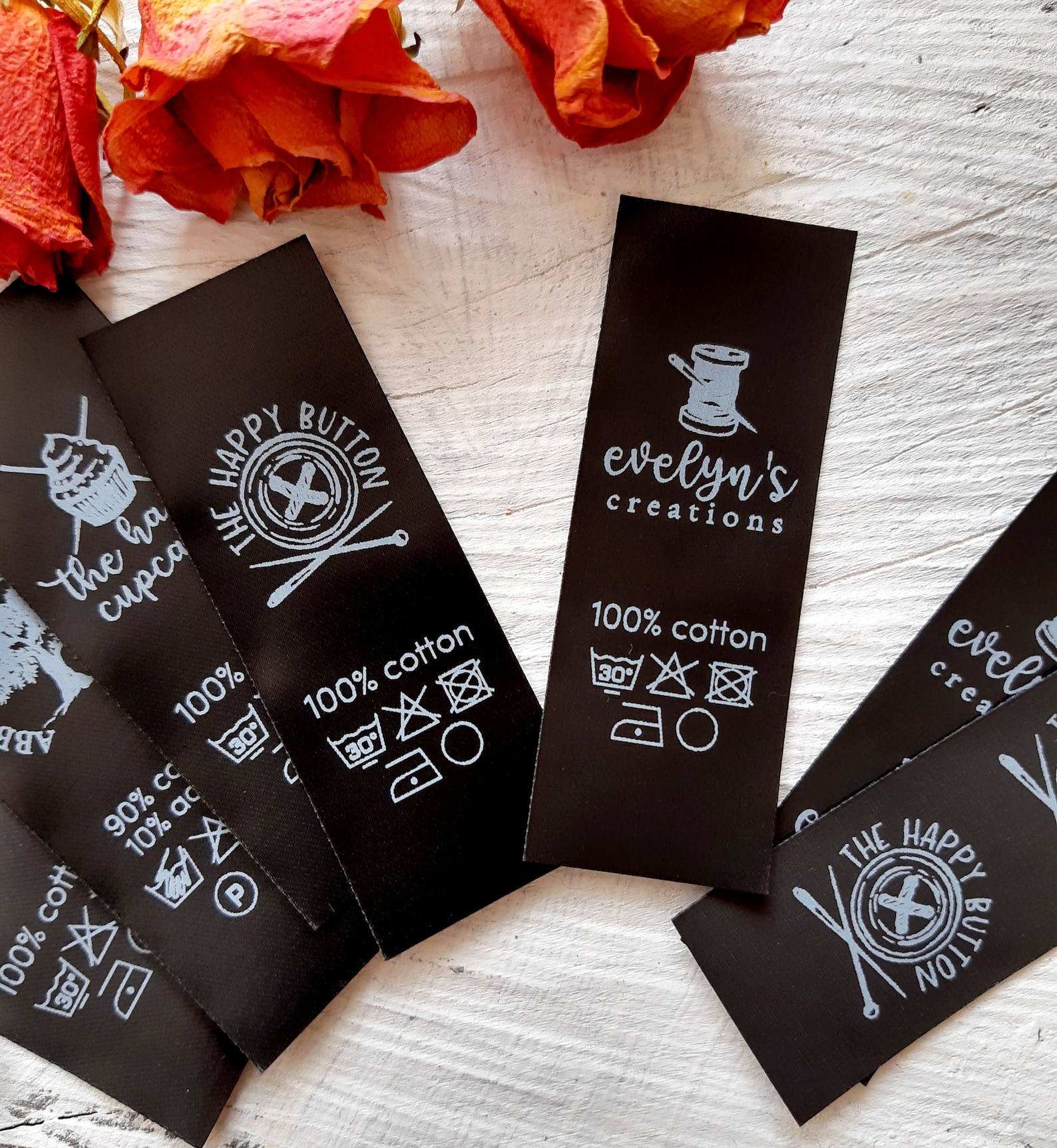 Custom Clothing Labels 50 Pc, Satin Labels, Personalized Care ...