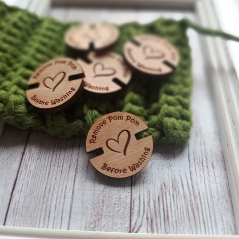 Wooden Pom Pom Hat Buttons Removable Pompom Holders 25 Pc - Etsy