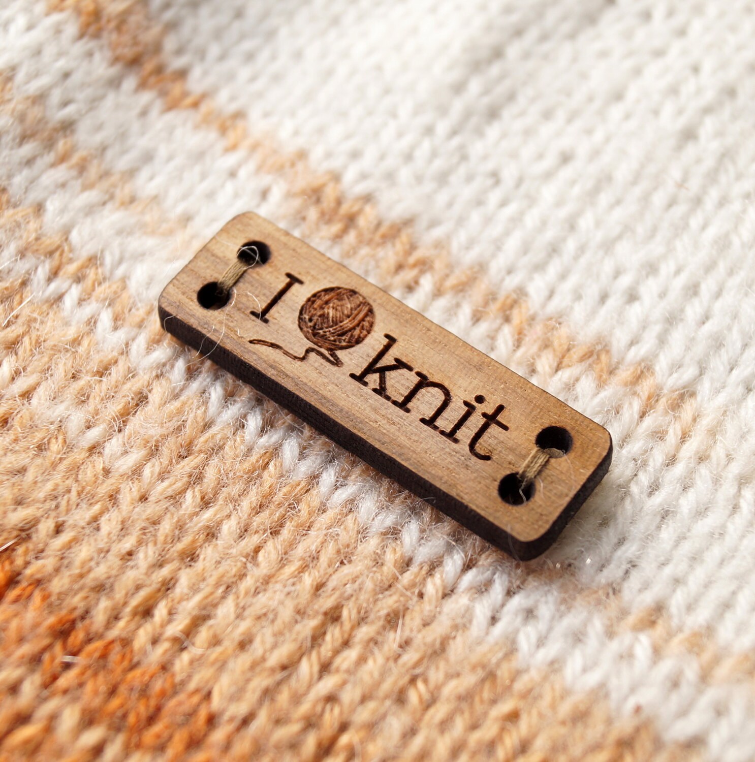 Wooden Knitting Labels, Custom Logo Branding Labels, Personalized ...