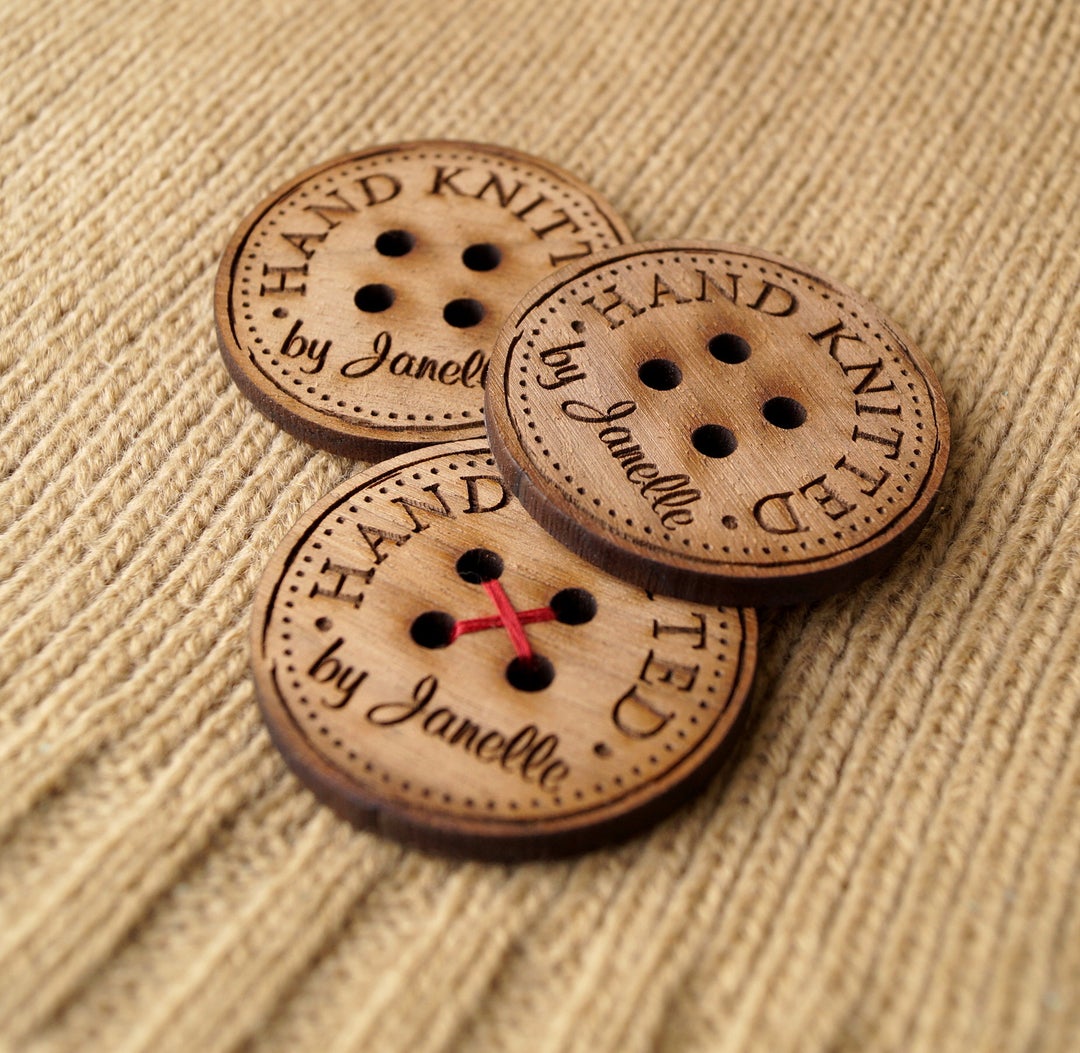 Wooden Buttons, Custom Wooden Buttons for Knitted and Crocheted Items ...