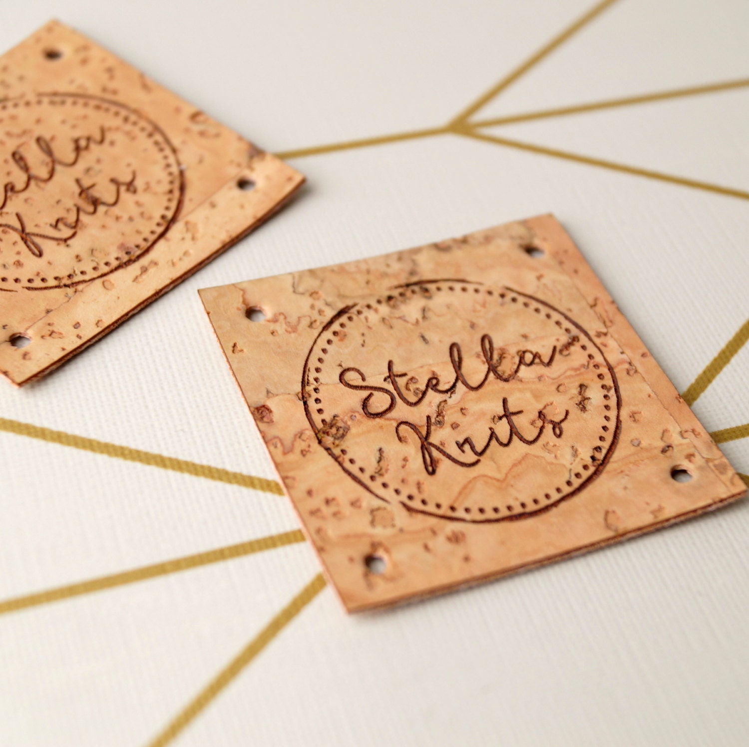 Cork leather labels custom sew on labels leather logo label | Etsy