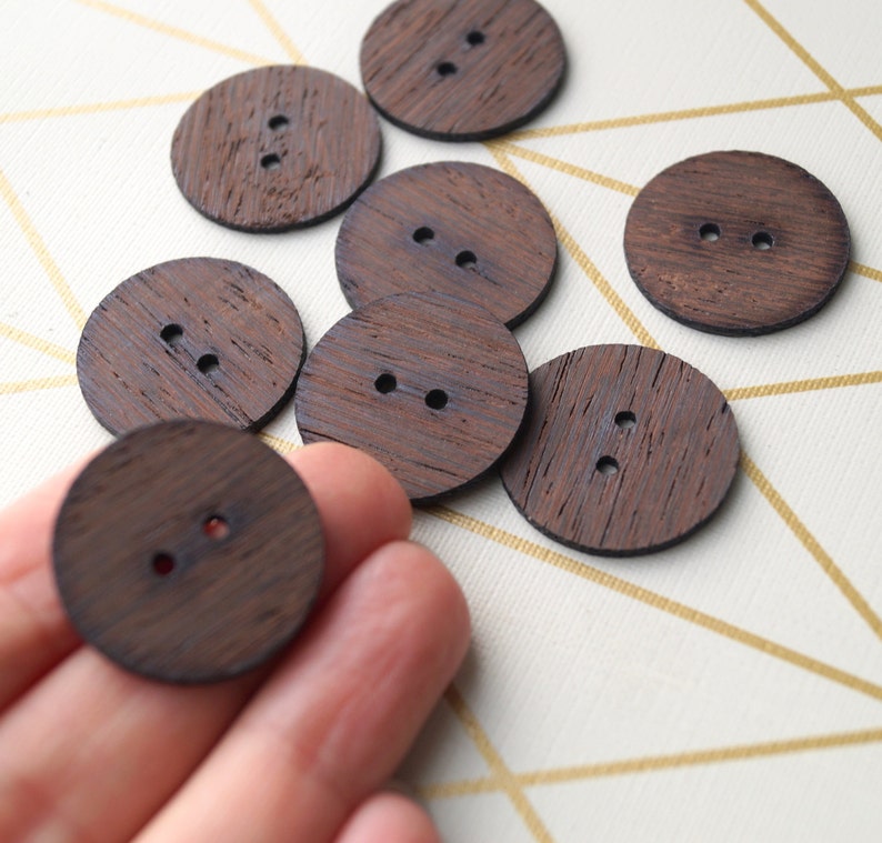 Wooden Buttons Round Solid Wood Buttons Wooden Buttons for - Etsy