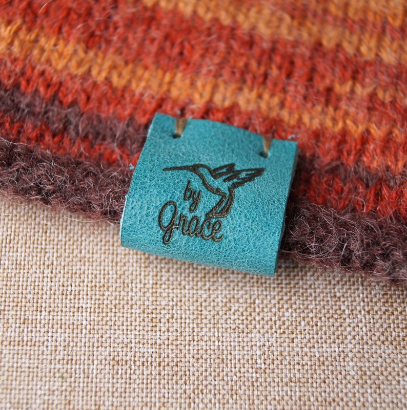 Custom Center Fold Leather Labels, Personalized Fold Over Labels ...