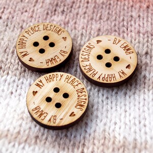 Personalized Wood Buttons Engraved With Your Text or Logo - Wooden ...