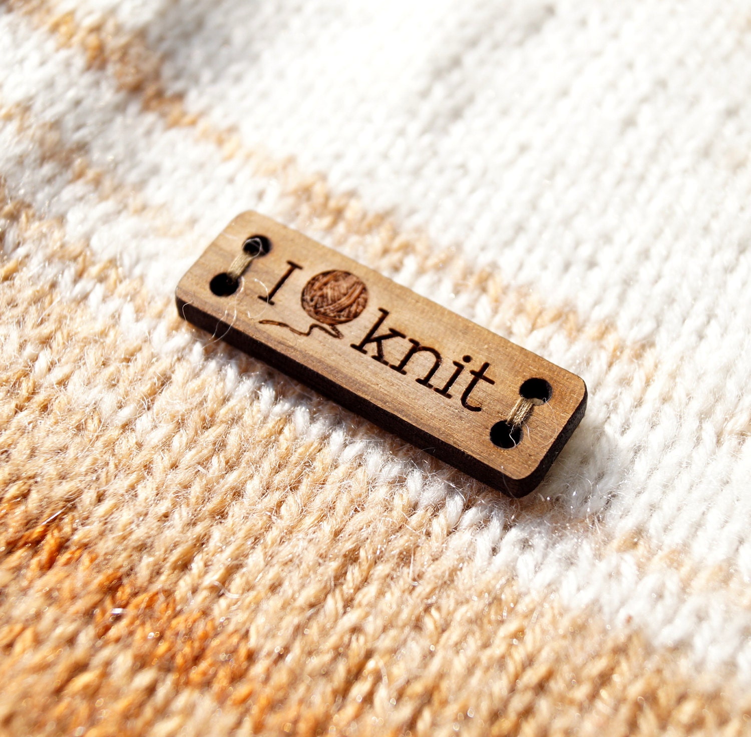 Wooden Knitting Labels Custom Logo Branding Labels | Etsy
