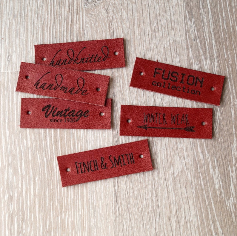 Leather Sewing Labels Personalized Labels Custom Leather - Etsy