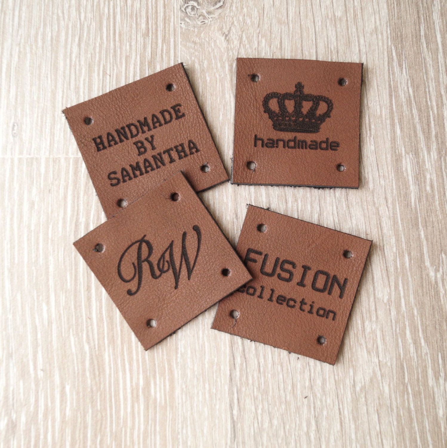 Personalized Leather Labels, Custom Leather Labels, Sewing Labels ...