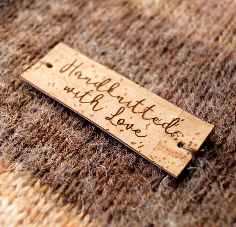 Cork Leather Labels Custom Knitting Labels Personalized | Etsy