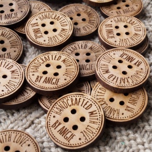 Personalized Wooden Buttons for Handmade Items, Buttons for Knitted and ...
