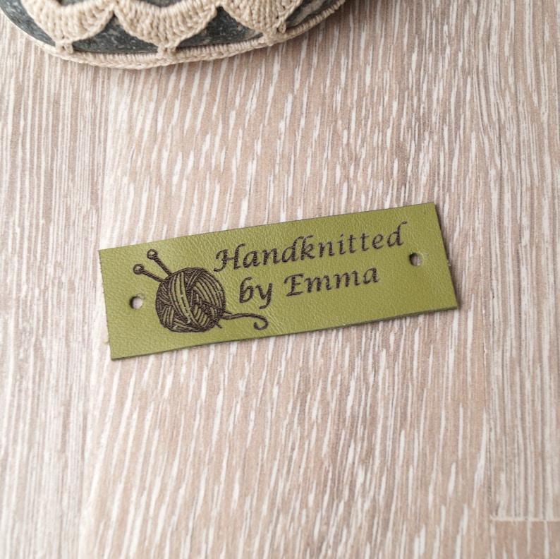 Leather Knitting Labels Custom Clothing Labels Personalized - Etsy