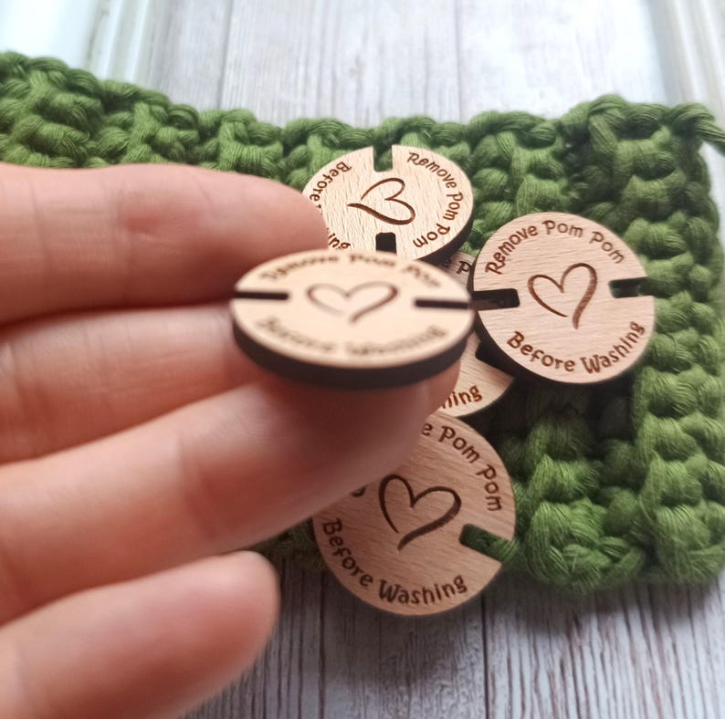 Wooden Pom Pom Hat Buttons Removable Pompom Holders 25 Pc - Etsy