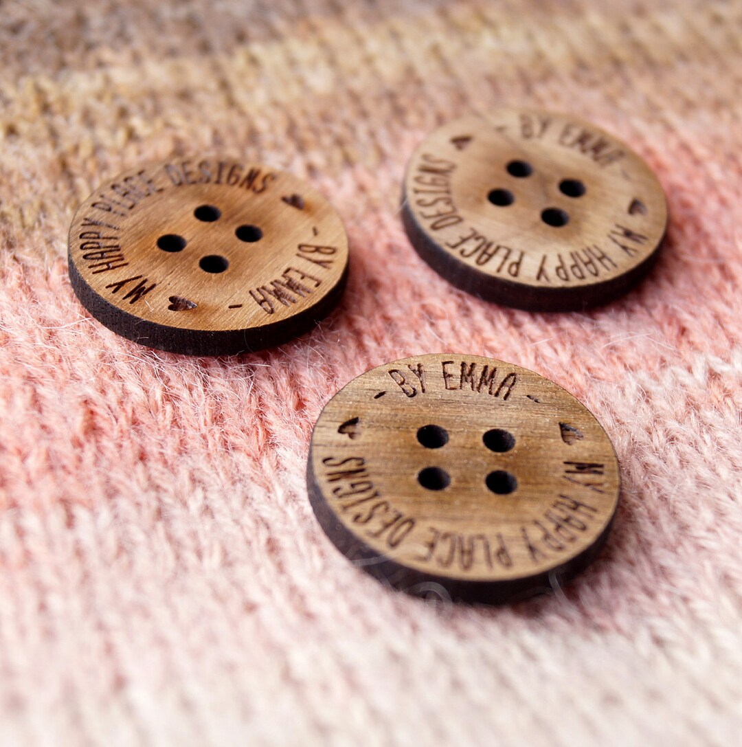 Custom Wooden Buttons, Personalized Wooden Buttons, Wooden Labels ...