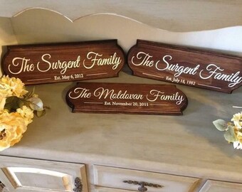 Family name plaque | Etsy