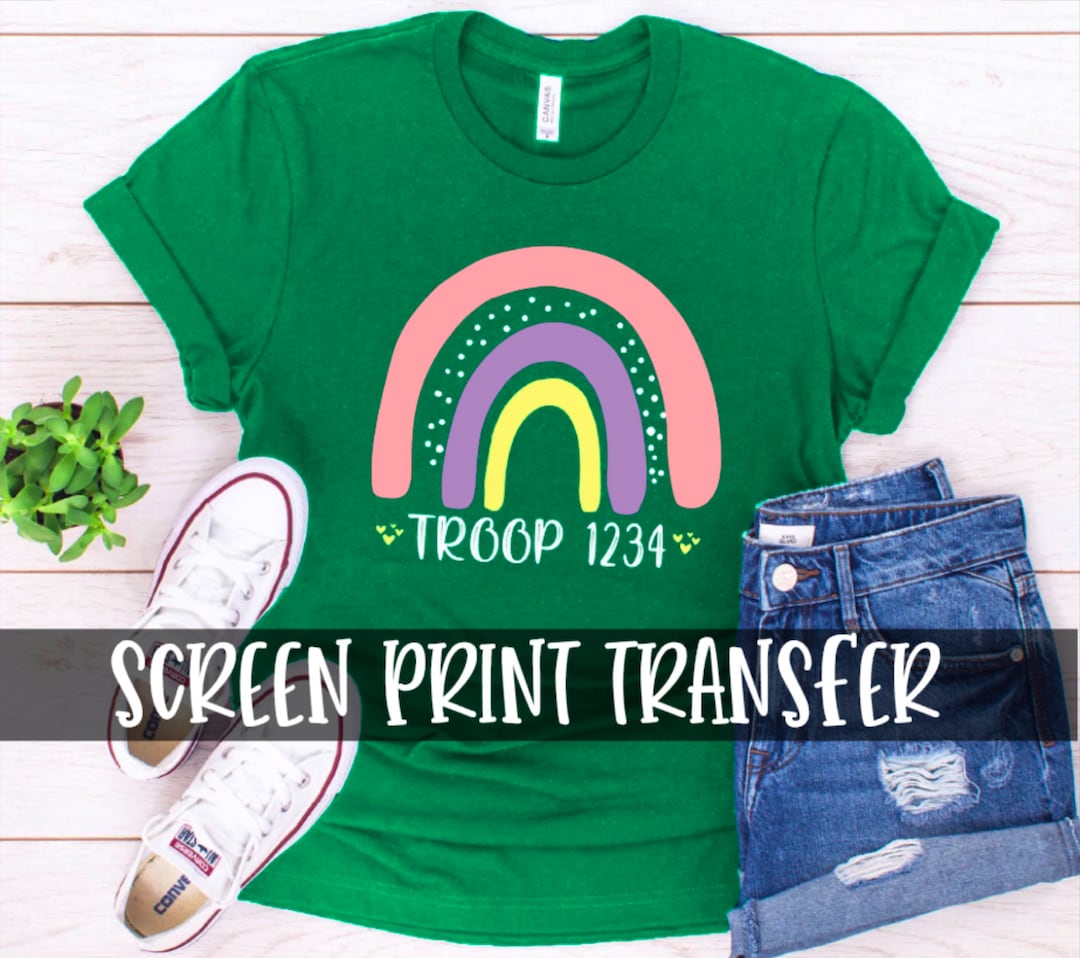 Rainbow With Dots Screen Print Transfer - Ready to Press - Etsy