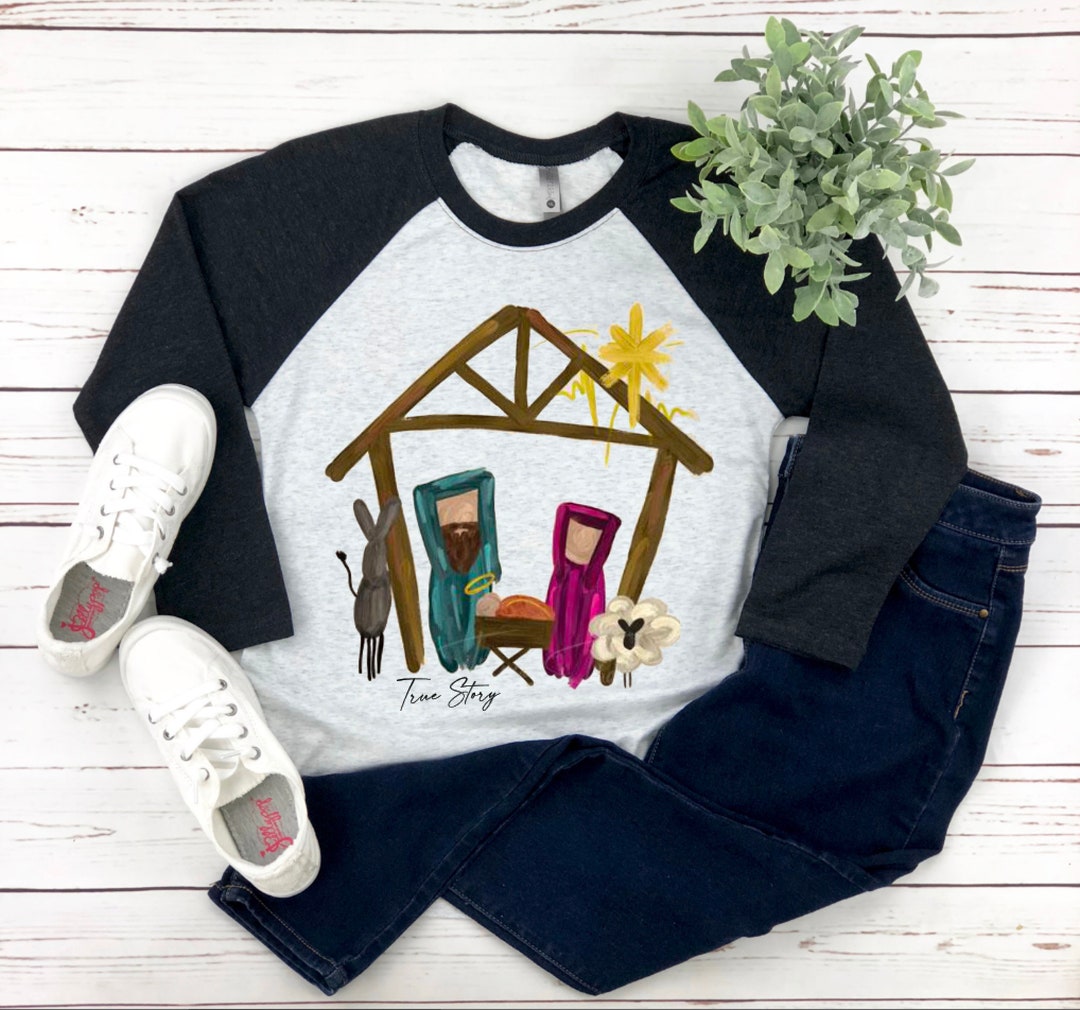 True Story Nativity Raglan Shirt: Unisex Christmas T-shirt - Etsy