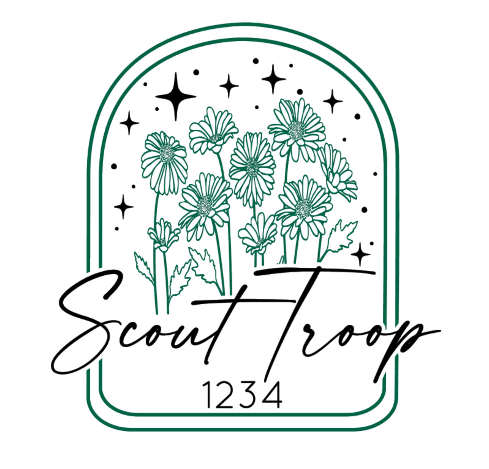Daisy Arch Scout Troop SVG / JPEG / PNG File / Daisy Scout Cut File ...